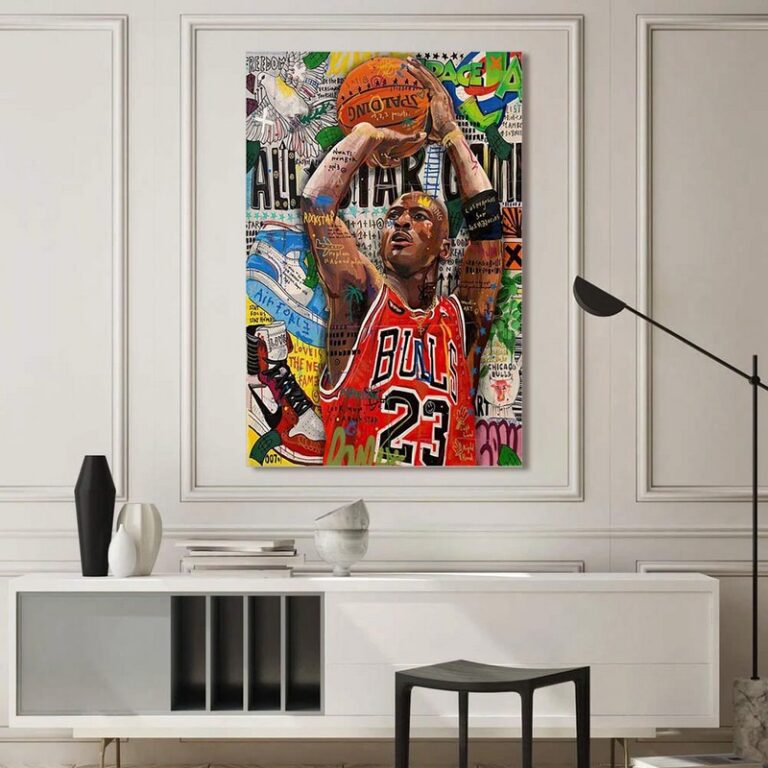 Cuadro Decorativo con Michael Jordan Moderno Deportes